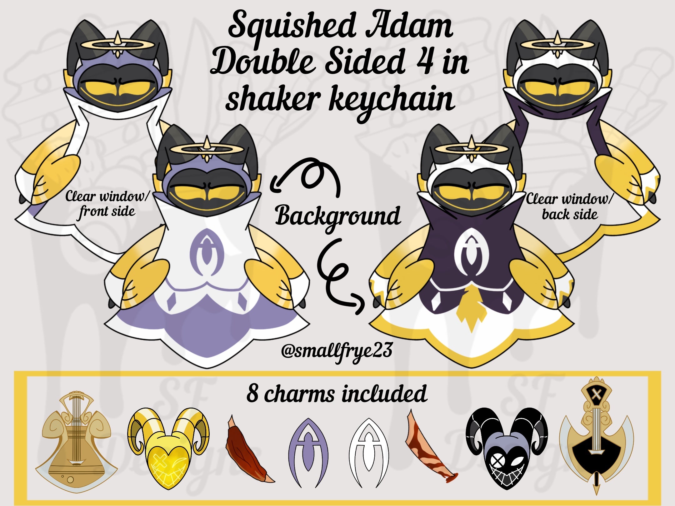 (Pre-Order) Squished Adam Shaker Keychain – Small Frye Designs